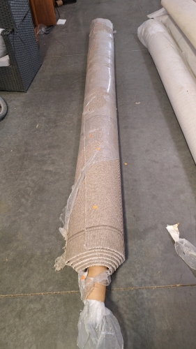 12ft Long Roll of Medium Beige Colored Carpet