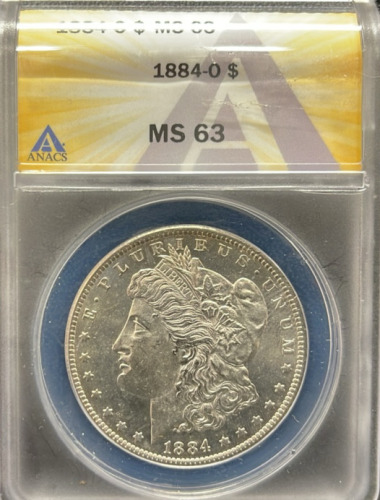 1884-O Morgan Dollar Coin, MS 63, Serial 7887188