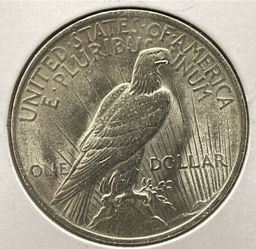 1923 Peace Dollar Coin, Lady Liberty, Eagle with Rays