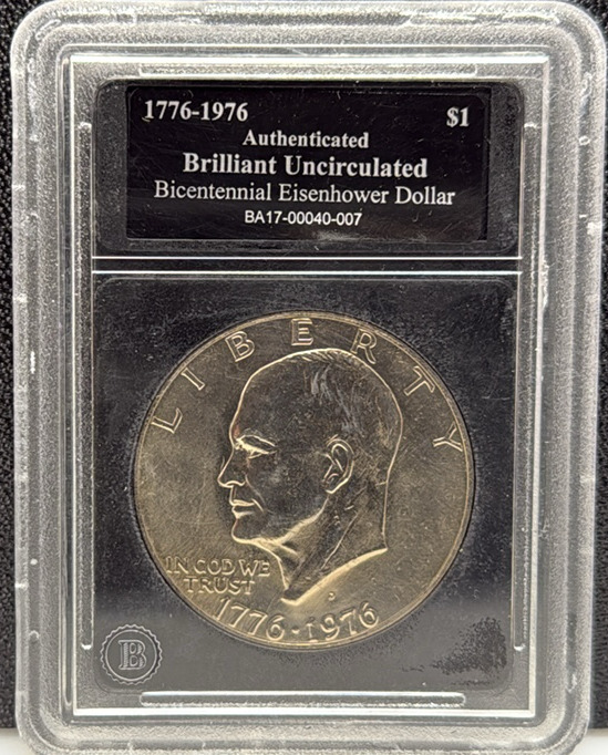 1776-1976 Eisenhower Dollar, Bicentennial, D Mint Mark, One Dollar Coin