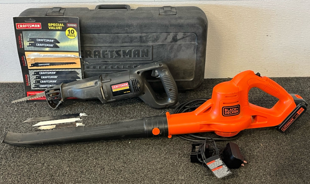 Craftsman 6.5 Amp Corded Reciprocating Saw & Black & Decker 20V ...