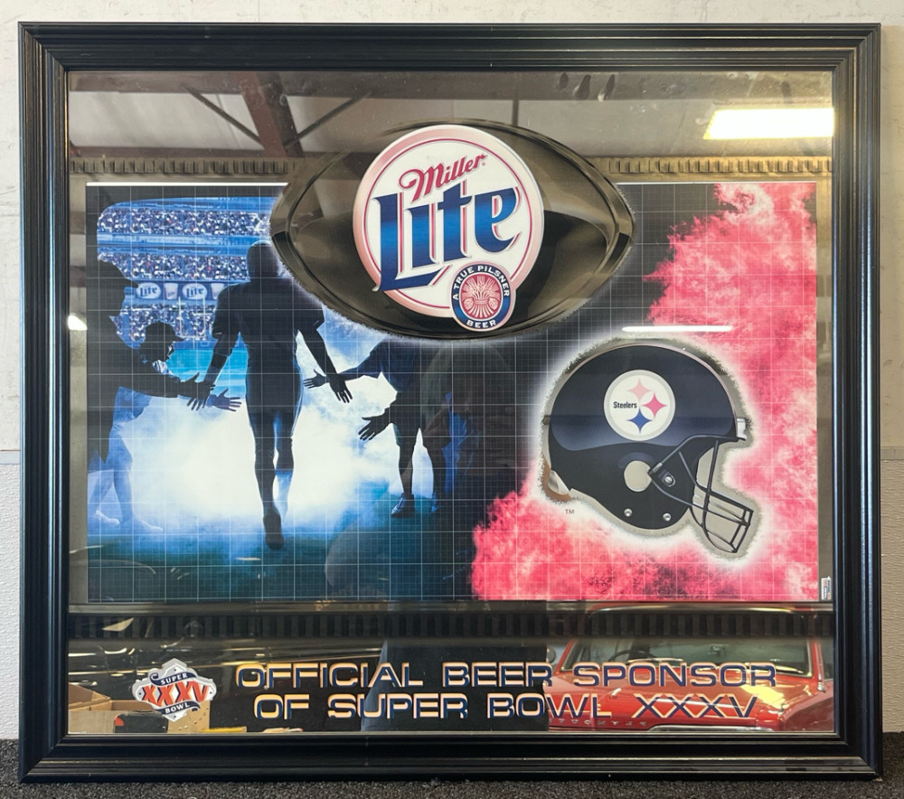 Steelers Miller Lite Official Beer Sponosor Of Super Bowl XXXV Bar ...