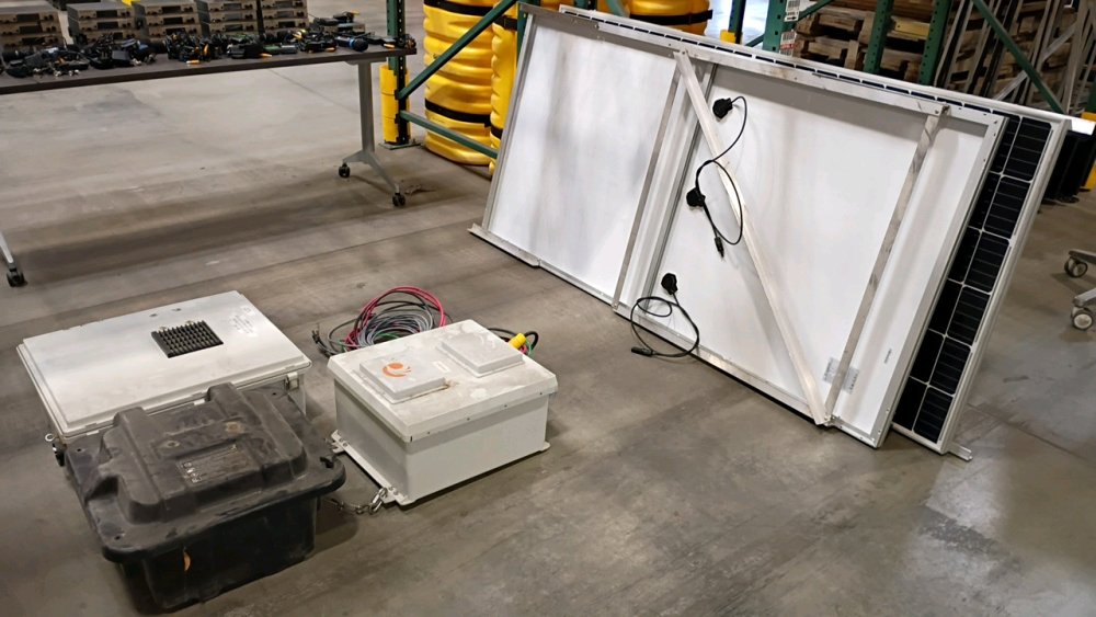 Off-site 2)Solar Panels, Battery, Power Box, Comms Box-79 x39
