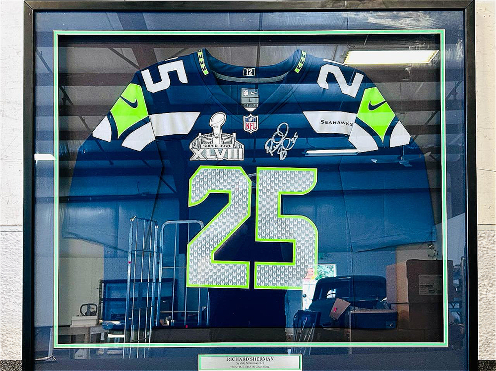 Custom-Framed and Autographed Seattle Seahawks #25 Richard Sherman ...