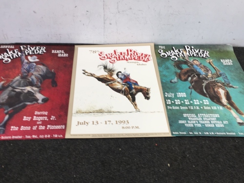 (3) Original Snake River Stampede Posters