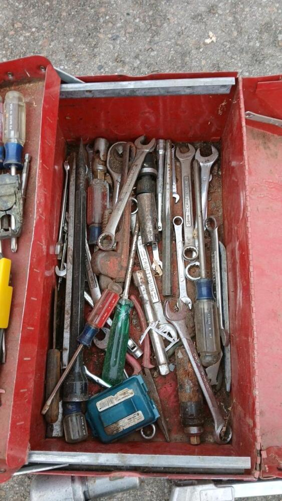 Mac Tool Fold Out Tool Box W/ Assorted Wrenches And Pneumatic Power Tools