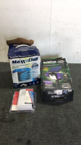 (1) Maxx Chill Personal Space Cooler (1) Bell Howell Solar Bug Zapper ...