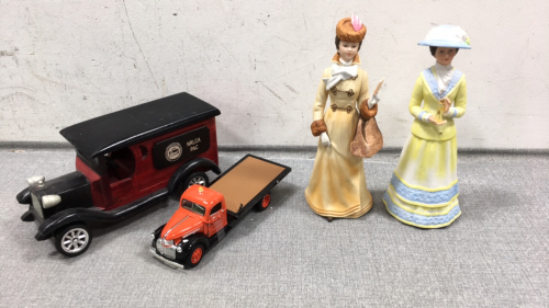 (2) Avon Albee Award Figurines, Ajax Towing Toy Truck, NRLCA PAC Wood ...