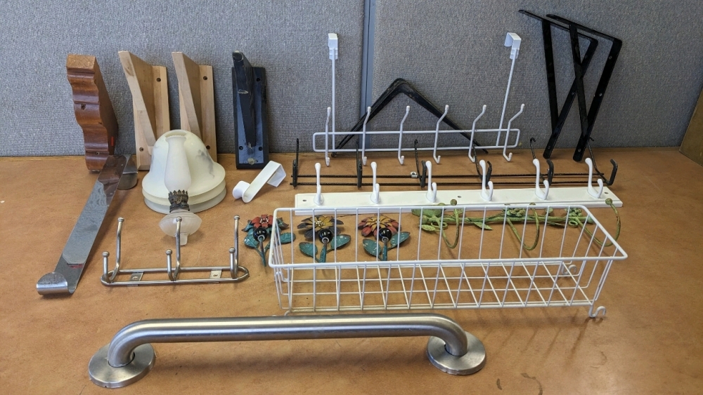 Wall & Door Hangers, Shelf Brackets, Tub/Shower Bar