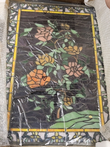 New 18x26 Stained Glass Window Decor w/ Chain