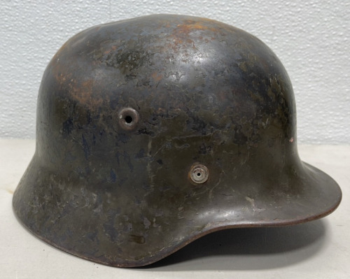 (1) M49 Rolled Rim Steel Helmet W/ Inner Liner And Straps… These ...